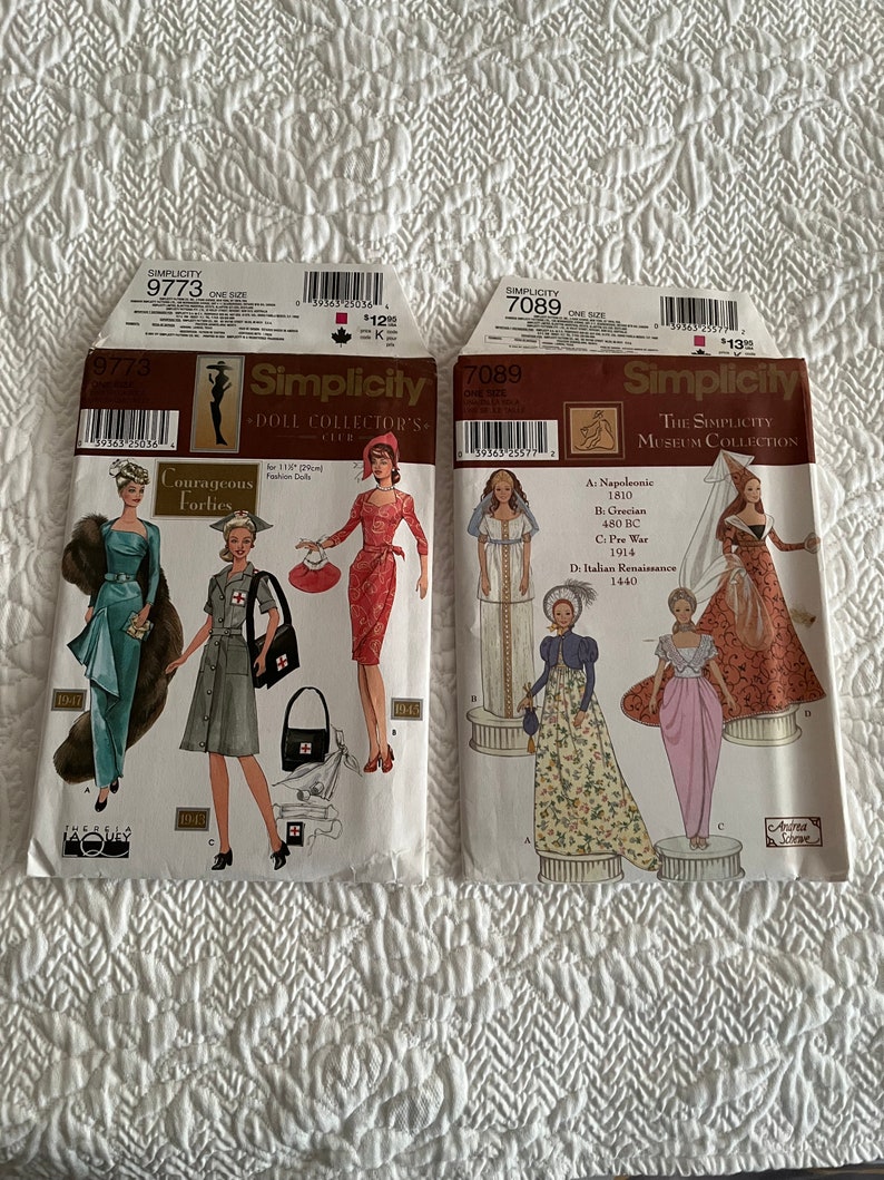 Simplicity Doll Collectors Club Lot of 6 Uncut Sewing Patterns 9773 ...