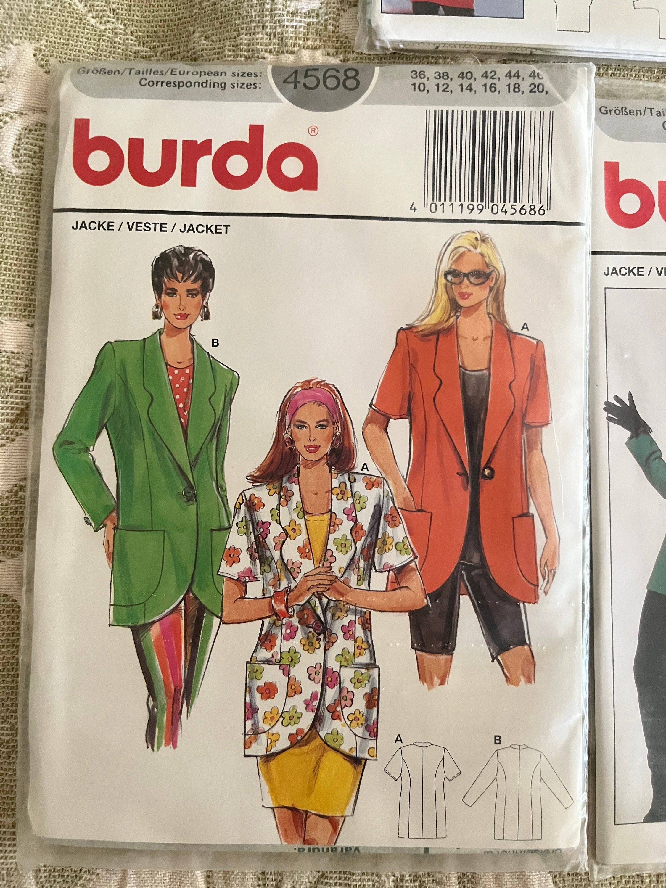 5 Burda Patterns Uncut Vintage 90s Patterns in Packaging All Sz 10 12 ...