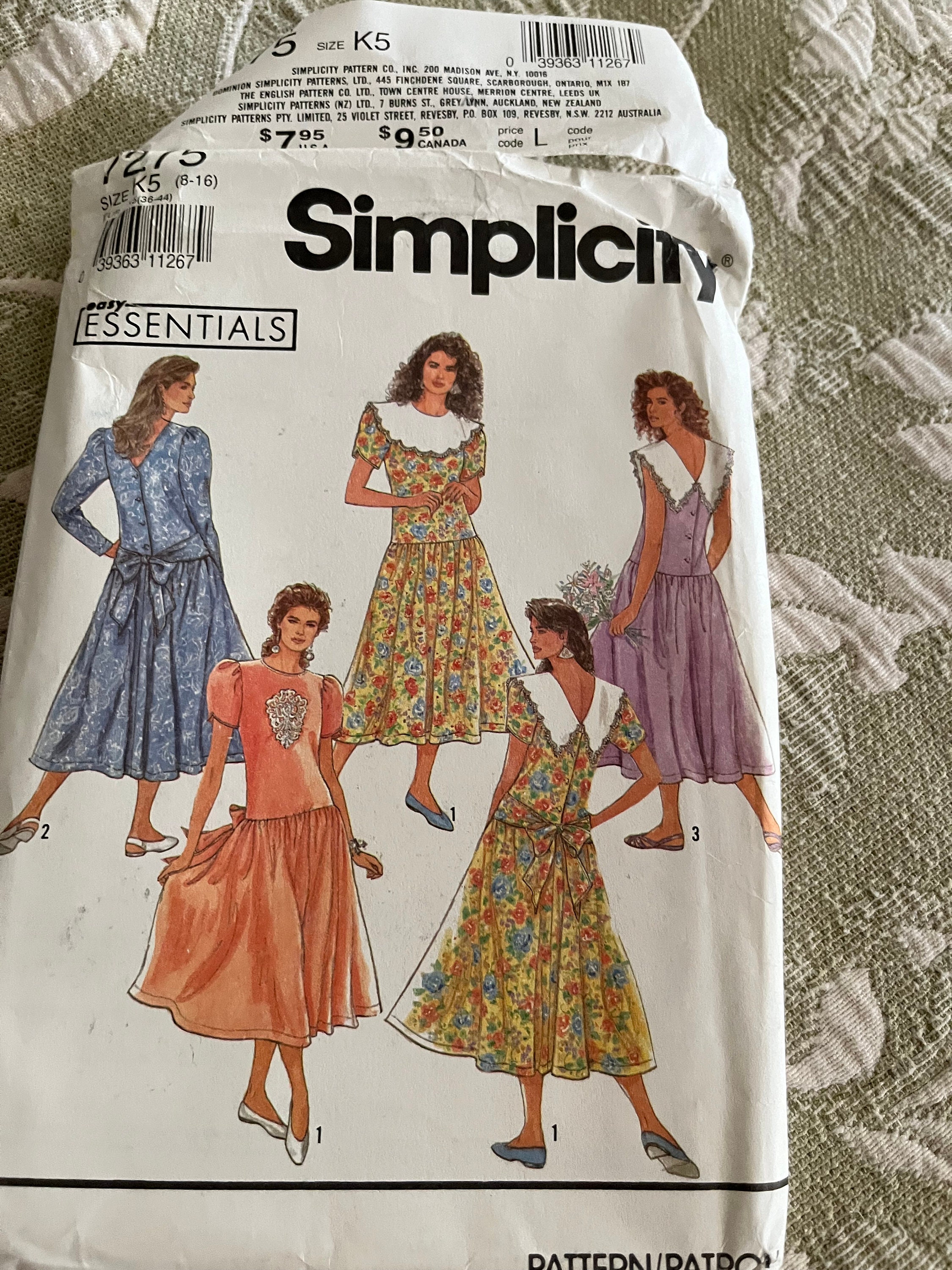 6 Vintage 90s Sewing Patterns Uncut Envelopes Tattered All Inside ...