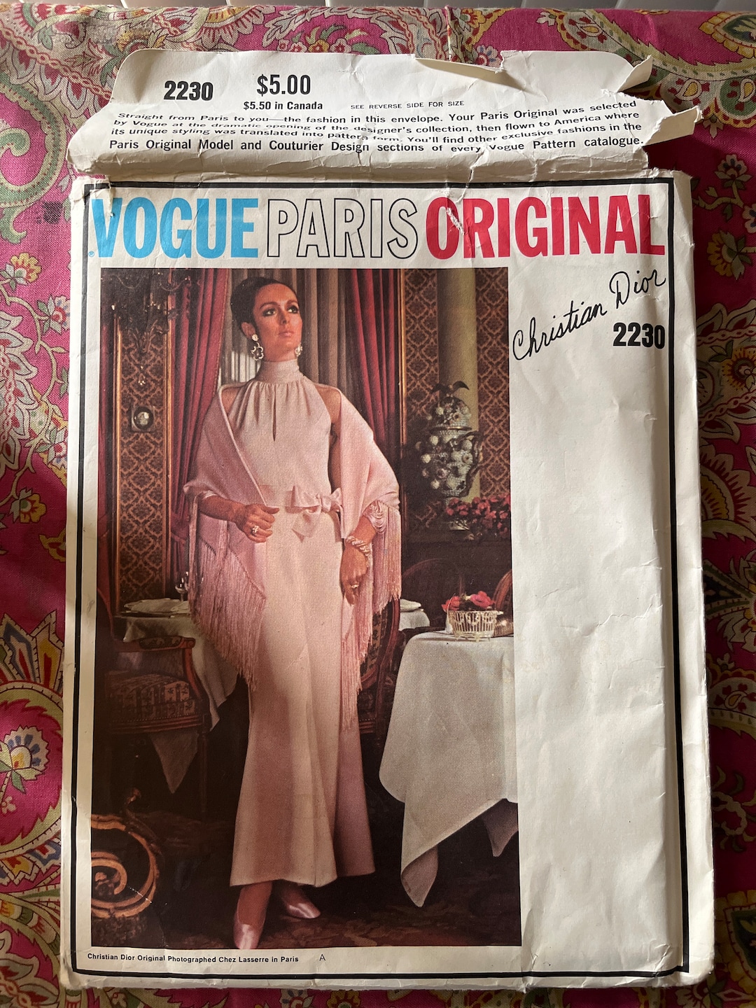 Vogue Vintage 1960 Christian Dior Sewing Pattern Uncut Envelope ...