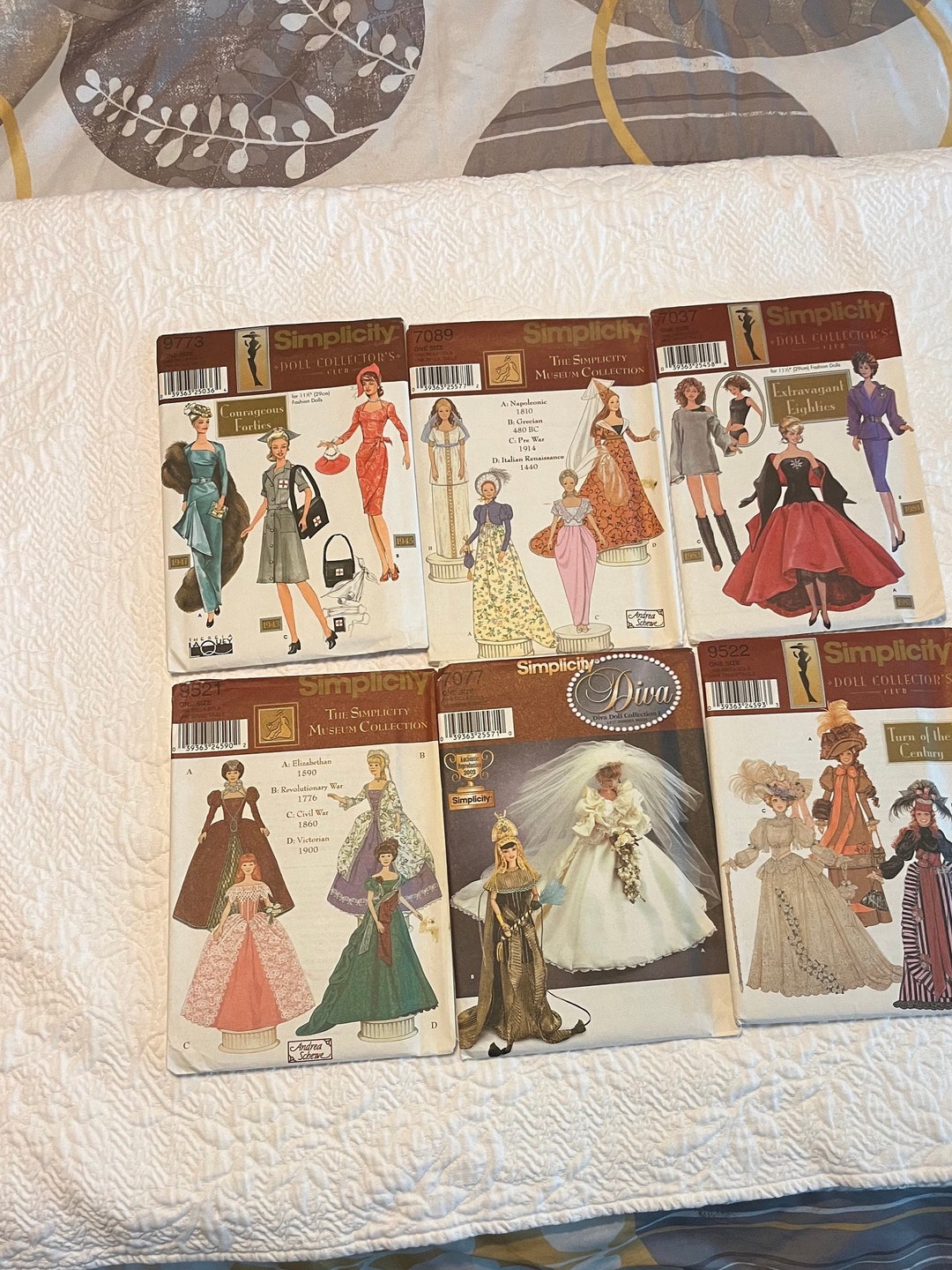 Simplicity Doll Collectors Club Lot of 6 Uncut Sewing Patterns 9773 ...