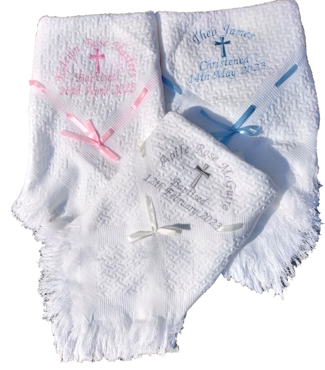 Personalised Baby Shawl Christening Baptism Naming Day Embroidered With ...