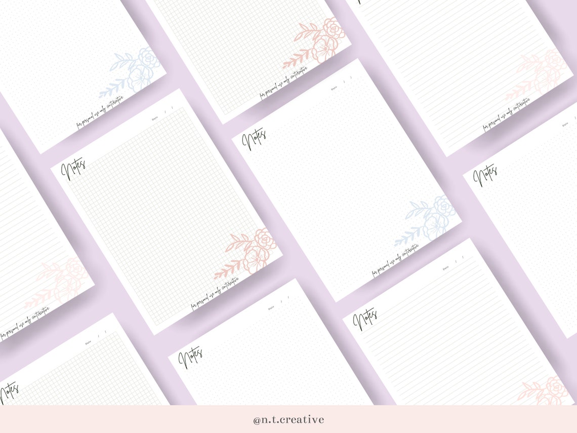 Minimalistic notes Notes Page Printable Notes Notepad | Etsy