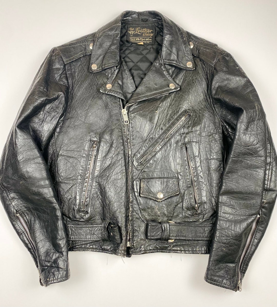 1970s Sears Leather Shop Motorcycle Jacket Size 40 Biker - Etsy