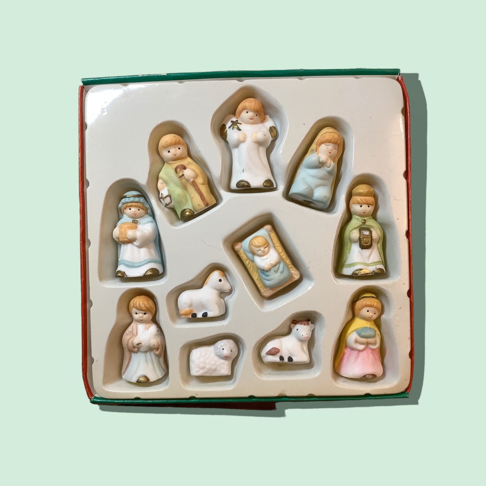 Miniature Nativity Set, Porcelain, Vintage 1993, 11 Character Nativity ...
