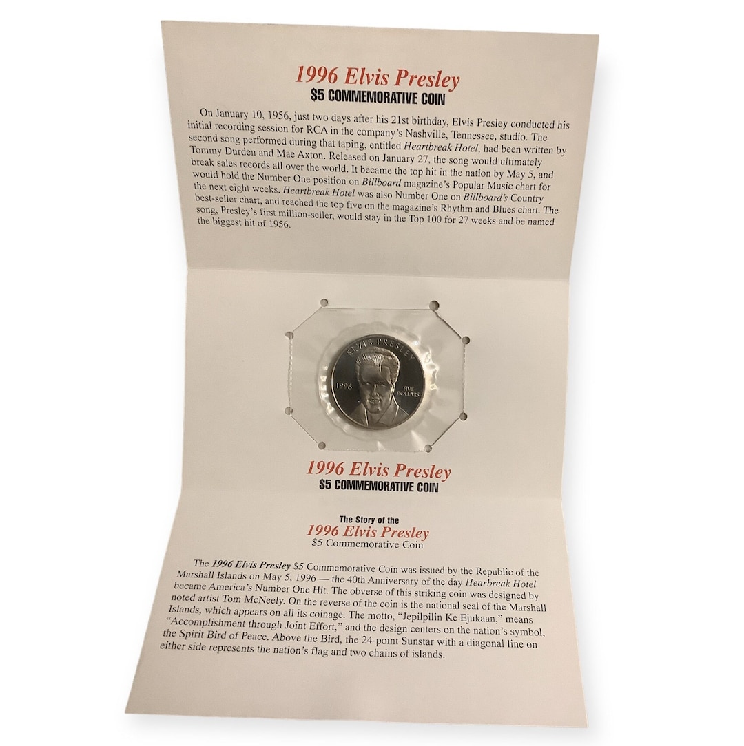 Elvis Presley 5 Dollar Commemorative Coin, 1996. Republic of the ...