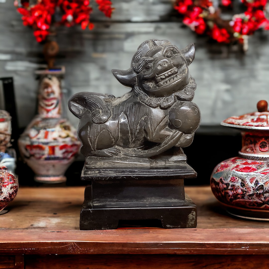 Soft Stone, Food Dog Statue, Foo Dog Symbolism, Foo Dog Meaning. Black ...