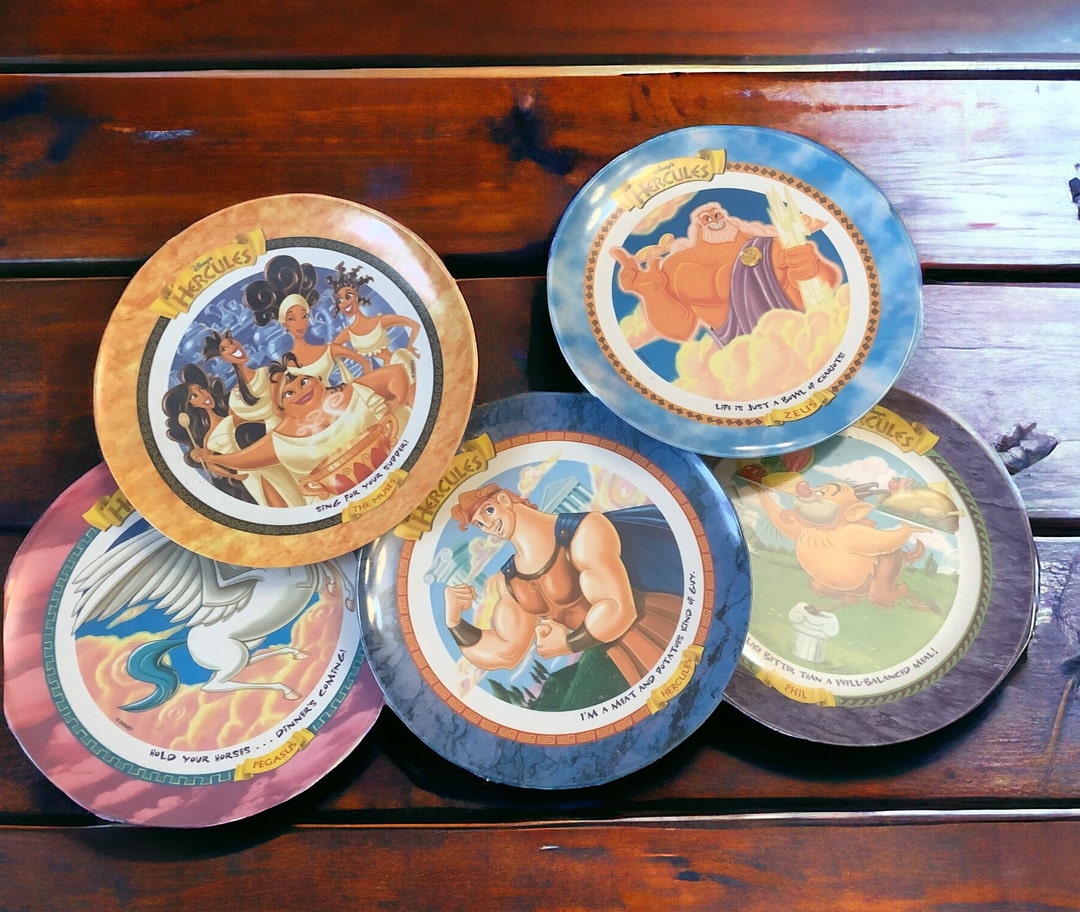Disneys Hercules Plastic Plates From Mcdonalss, 1997 5 Different Plates ...