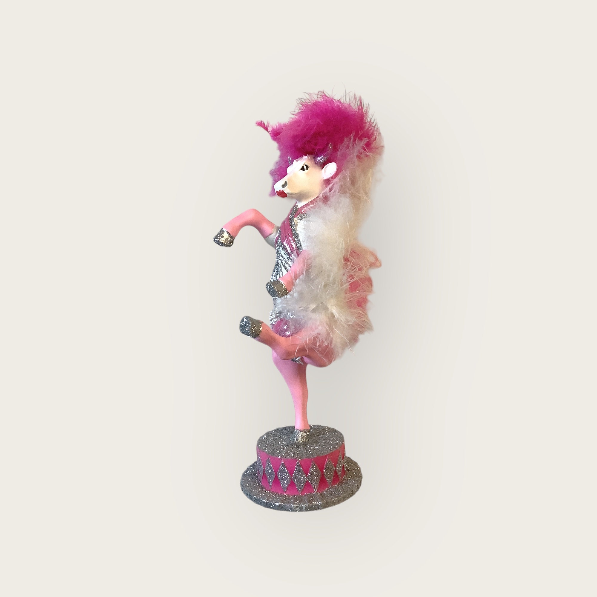 Cow Parade Bovine Las Vegas Showcow Pink Feathers Glitter Collectible ...