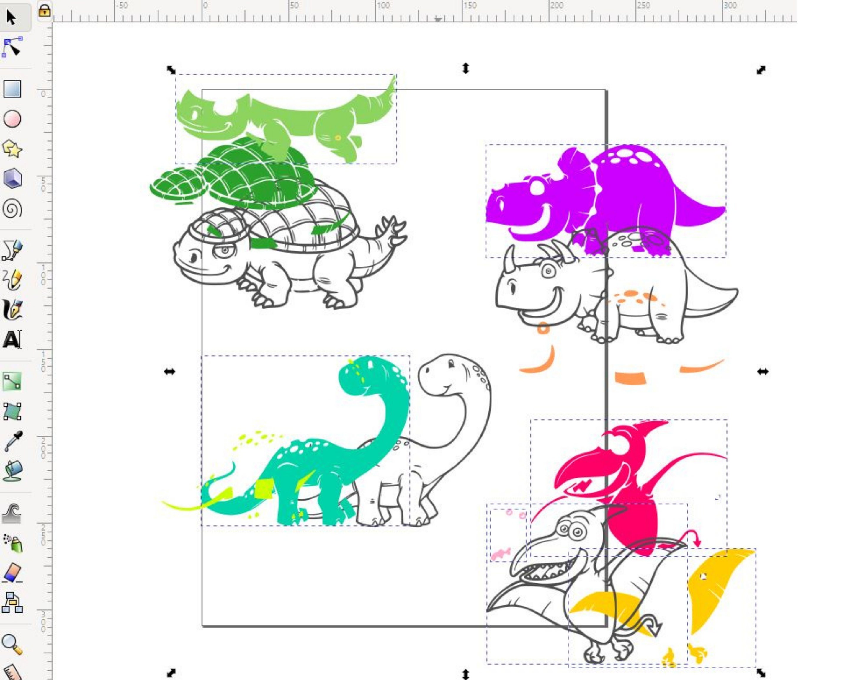Colorful Dinosaur Cut File Bundle, Cute Dino PNG, Dino Clipart SVG ...