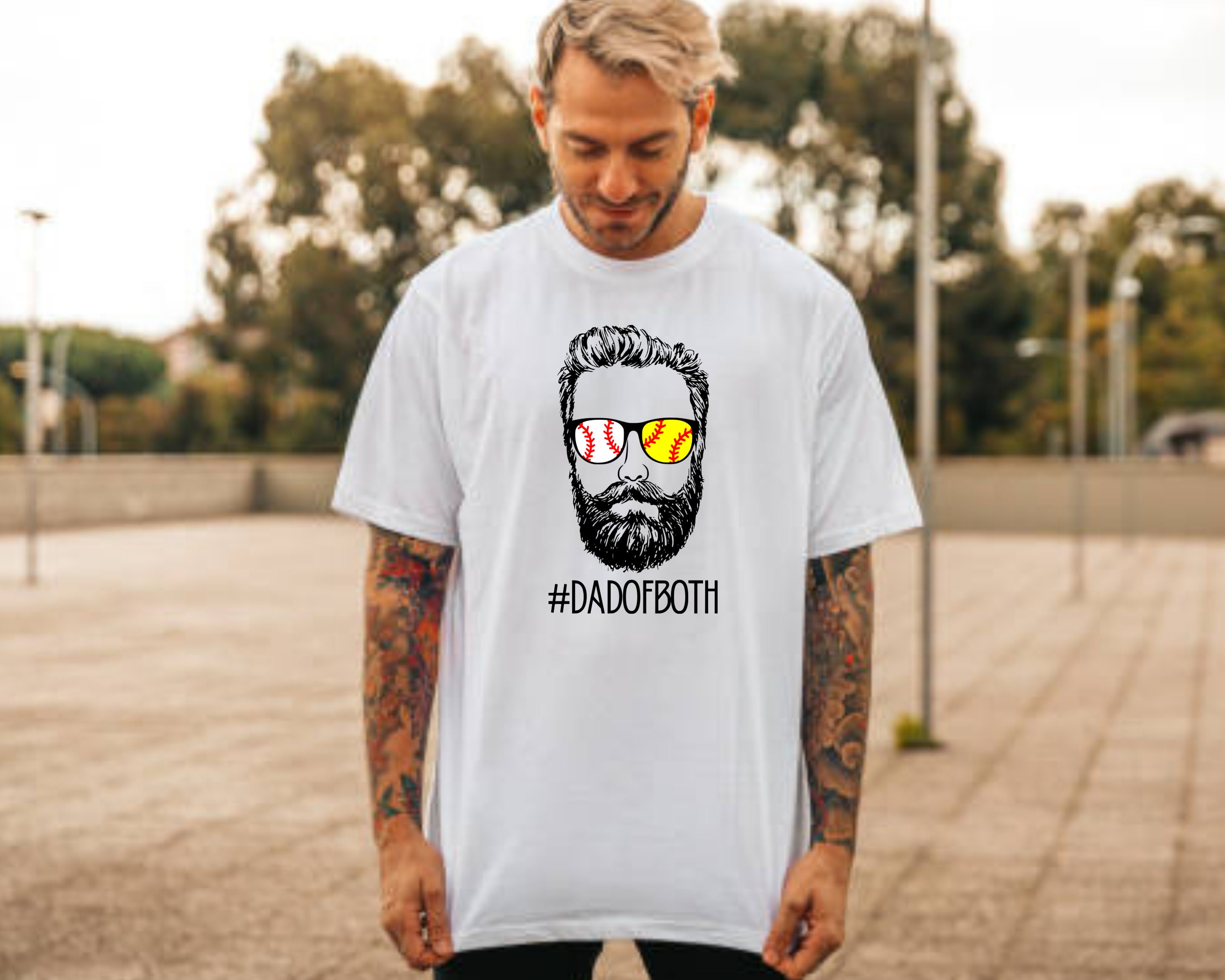 Hipster Dad of Both Design Softball Dad Baseball Dad Dad - Etsy