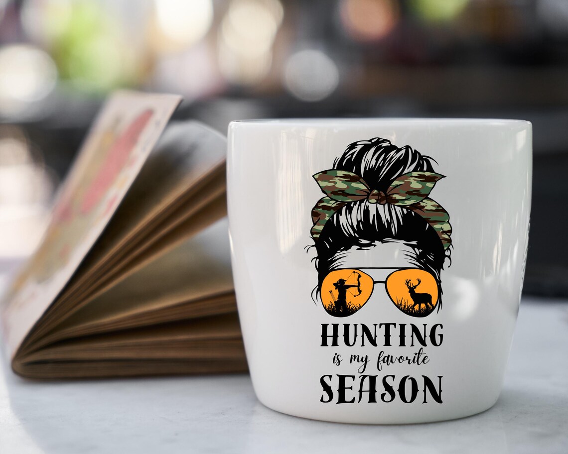 Bow Hunting Season Messy Bun PNG: Deer Season Sublimation (digital ...