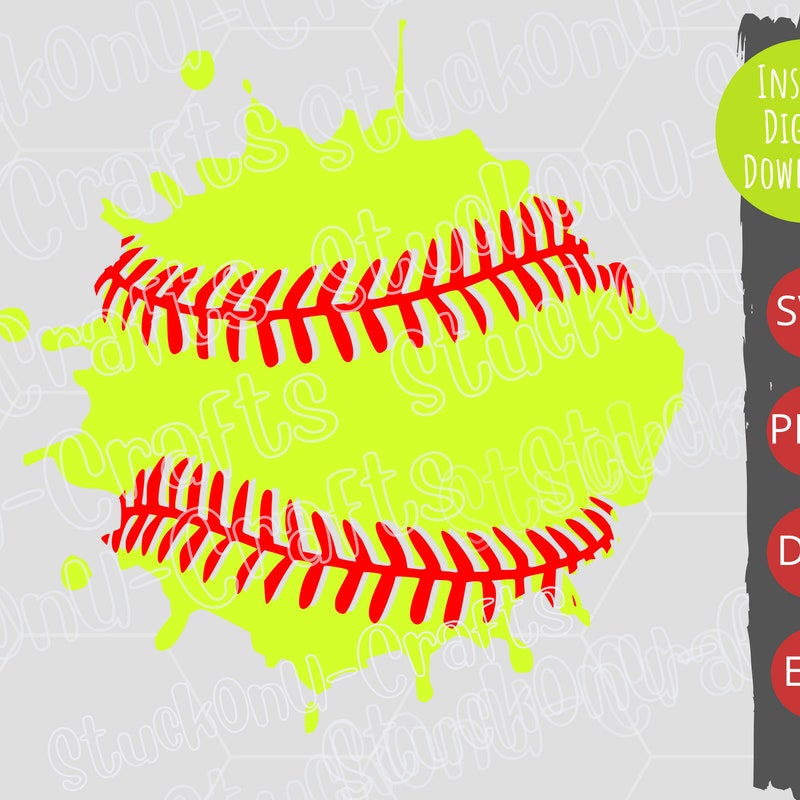 Softball Cut File - Etsy