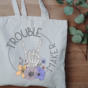 Trouble Maker SVG, Floral Skeleton Humor PNG, Printable, Clipart ...