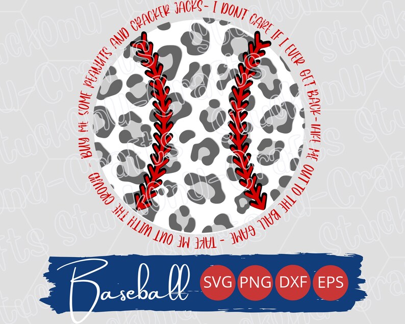 Baseball Leopard Print SVG File Take Me Out to the Ball Game - Etsy