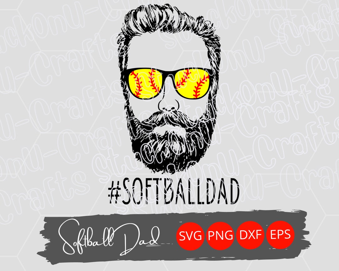 Hipster Softball Dad Design, Softball Dad, Dad Life, PNG, Cut File ...