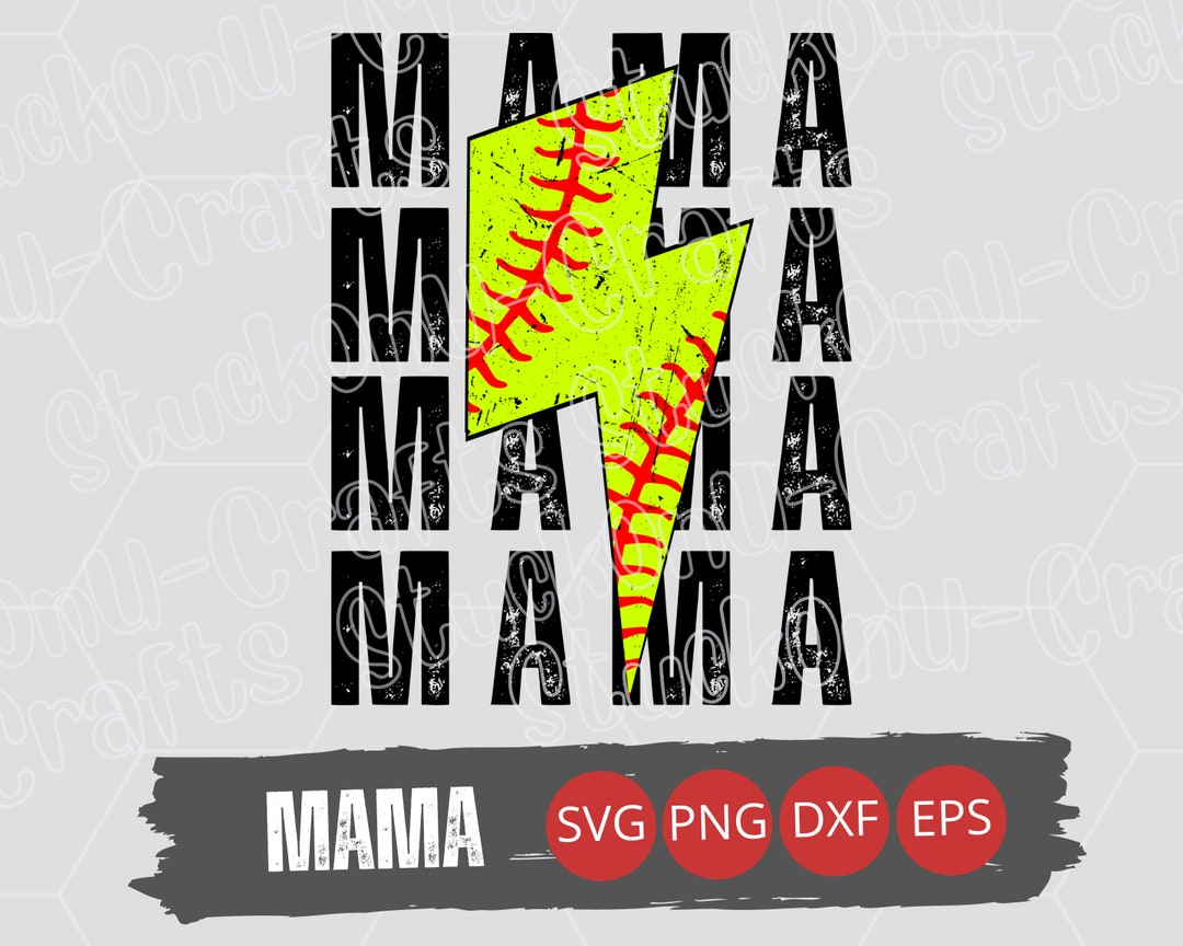 Softball MAMA SVG, Softball Lightning Bolt, Softball Tshirt Design, PNG ...