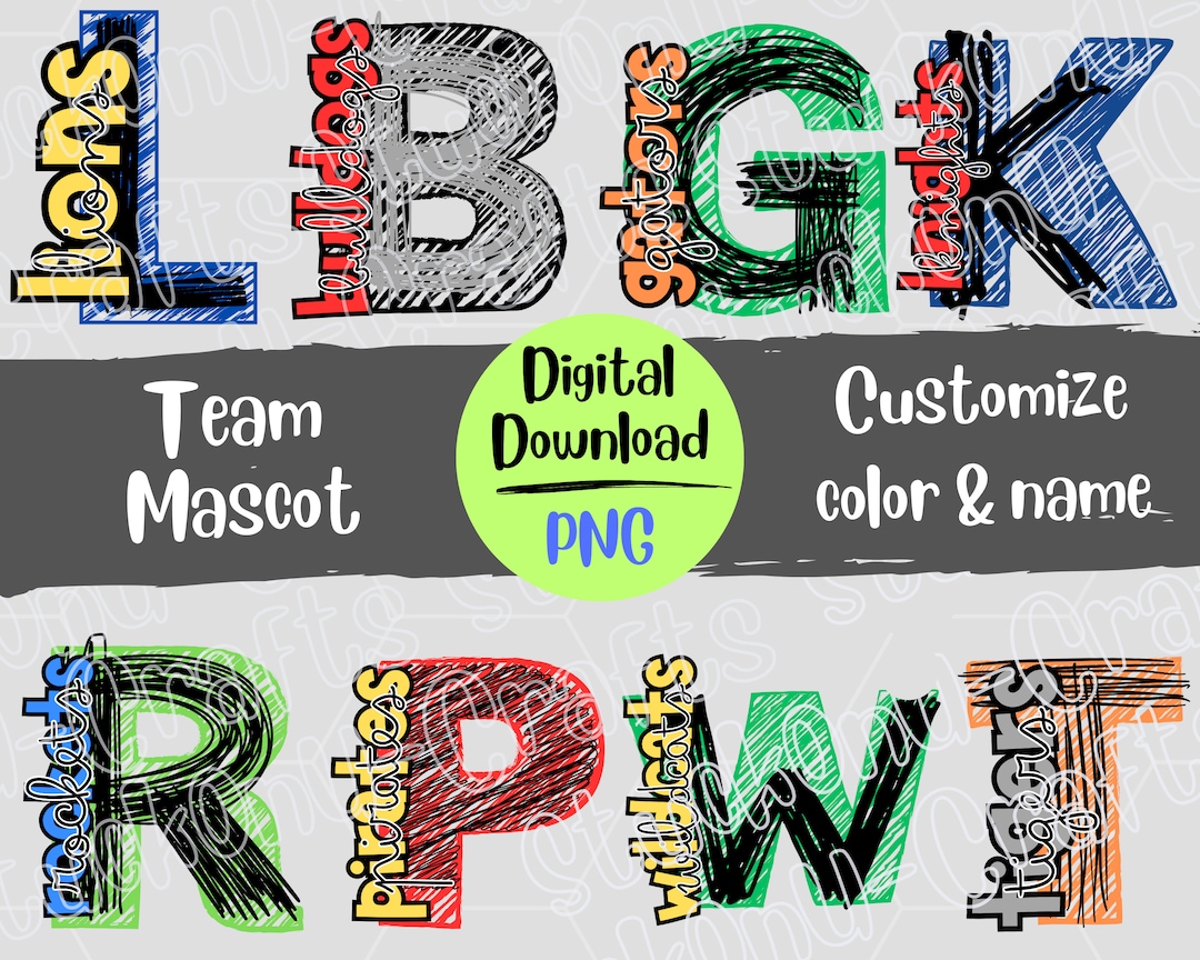 Custom Team Mascot Design, PNG, Digital Download, Sublimation, DTF ...