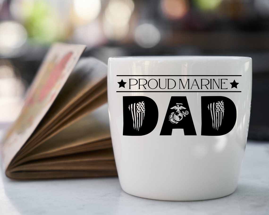 Proud Marine Dad SVG Cut File US Marine Corp Design PNG - Etsy