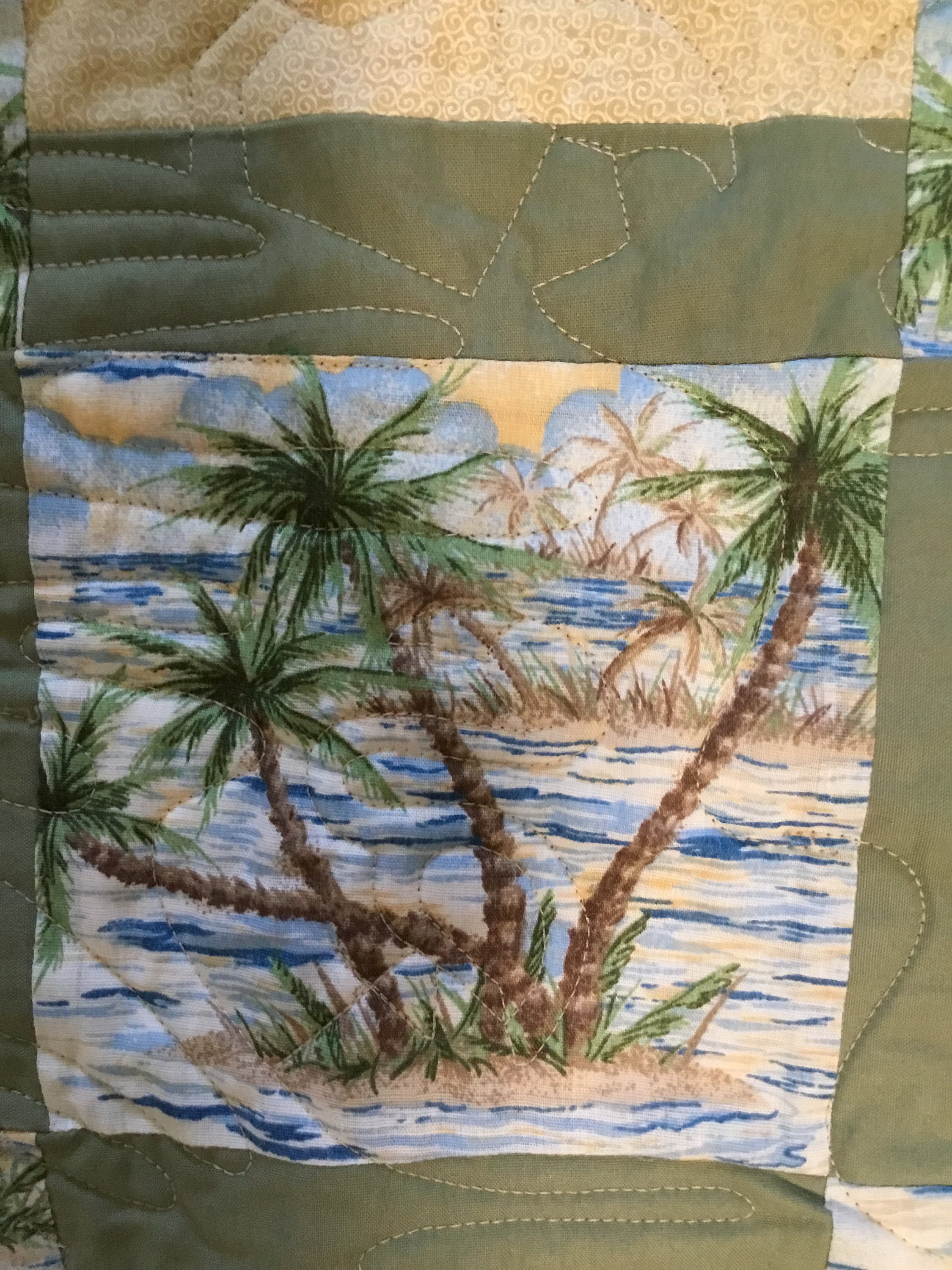 Palm Tree Beach Scene Lap Quilt - Etsy