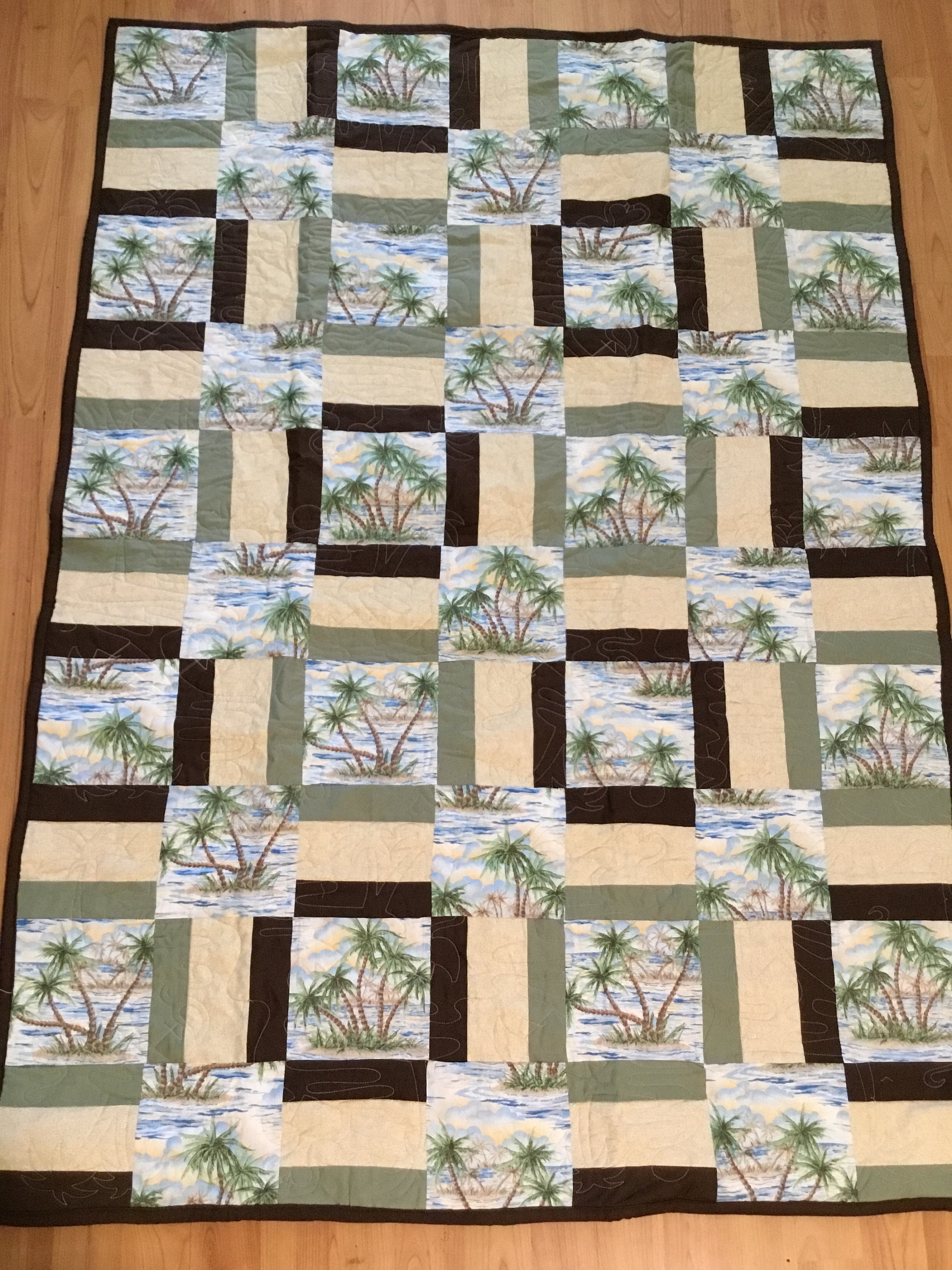 Palm Tree Beach Scene Lap Quilt - Etsy