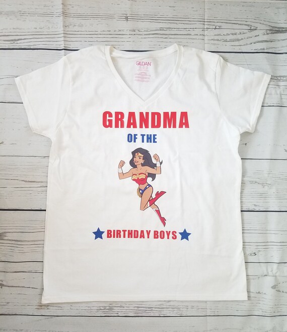 Wonder Woman Grandma of the Birthday Boy Shirt | Etsy