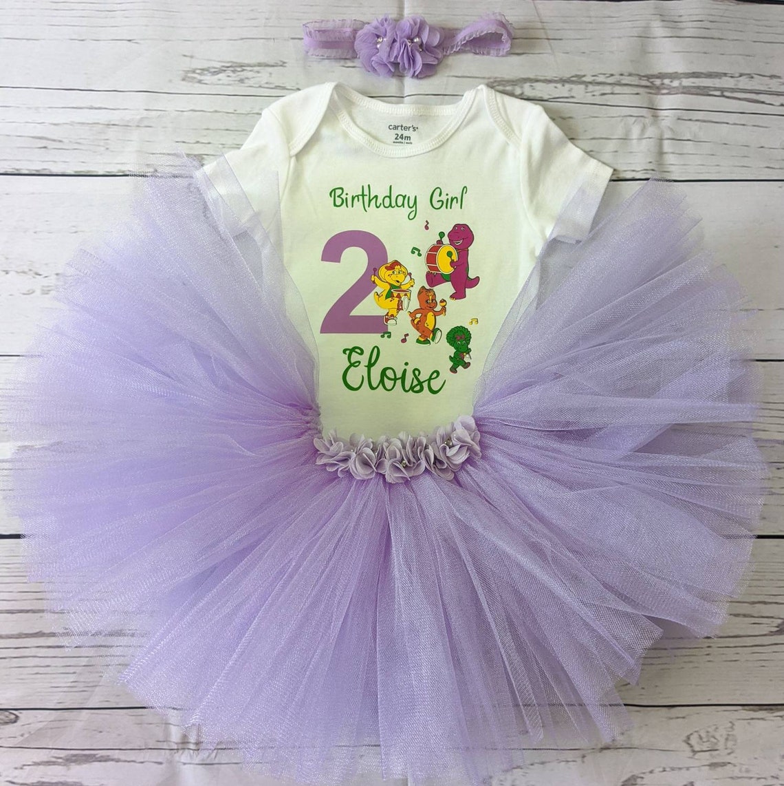 Personalized Barney the Dinosaur, Baby Bop, Riff and B.J. Birthday Tutu ...