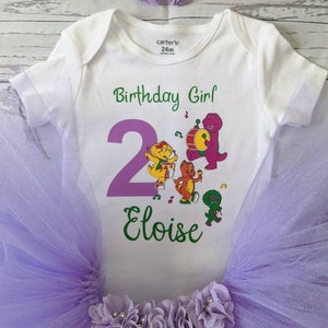 Personalized Barney the Dinosaur, Baby Bop, Riff and B.J. Birthday Tutu ...