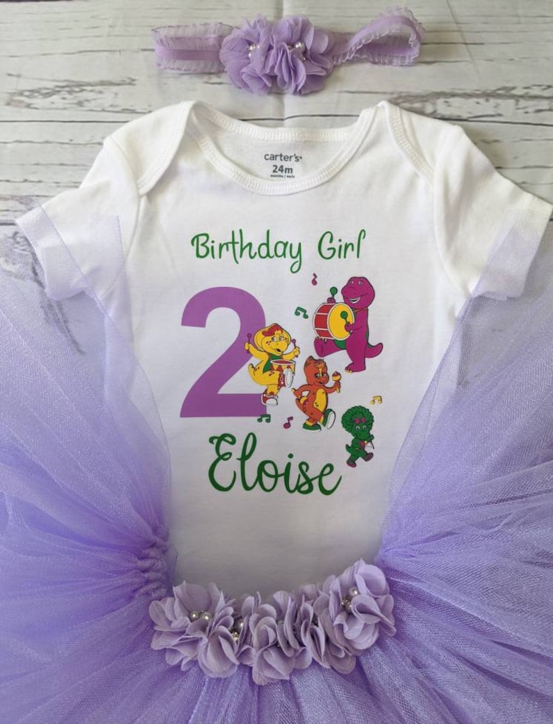 Personalized Barney the Dinosaur, Baby Bop, Riff and B.J. Birthday Tutu ...