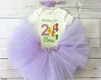 Personalized Barney the Dinosaur, Baby Bop, B.J. and Riff Birthday Tutu ...