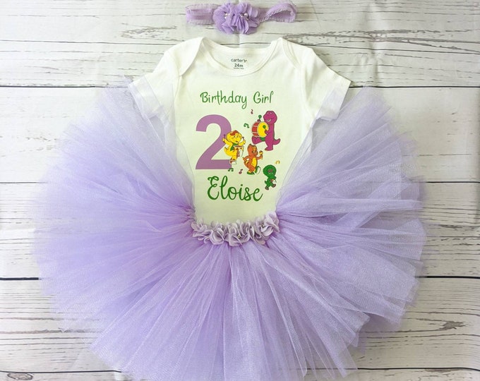 Personalized Barney the Dinosaur, Baby Bop, Riff and B.J. Birthday Tutu ...