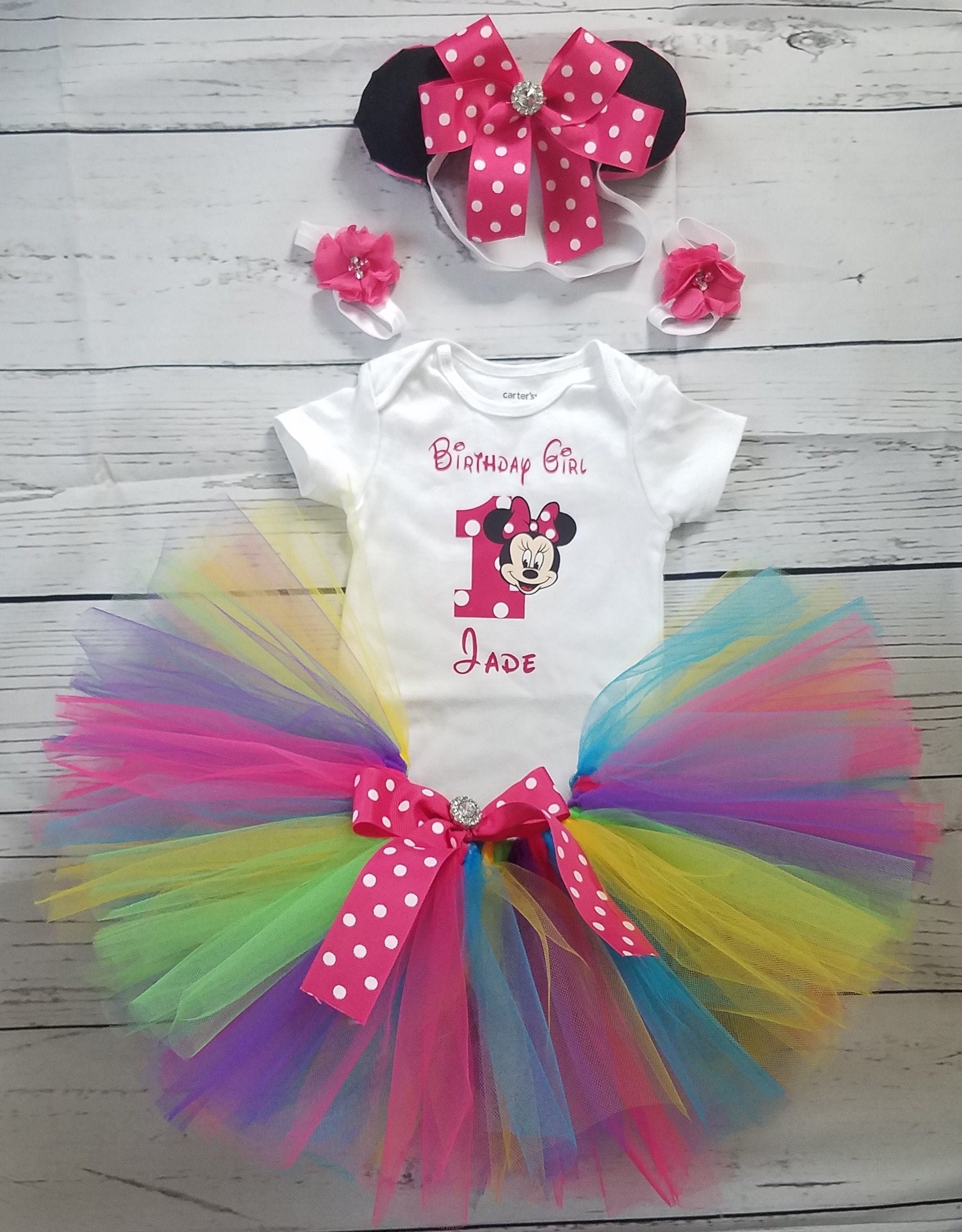 Personalized Minnie Mouse Birthday Tutu Outfit With Minnie | Etsy