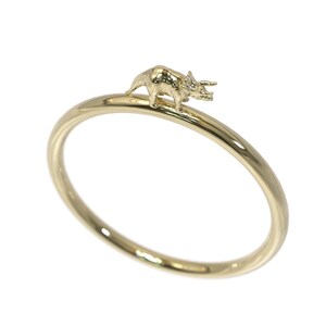 Minimalist Triceratops Ring Yellow Gold Dinosaur Design Ring Dainty ...