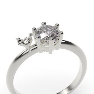 Chicken Ring Chicken Engagement Ring White Gold Rooster Engagement Ring ...