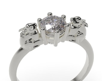 White Rabbit Ring - Etsy