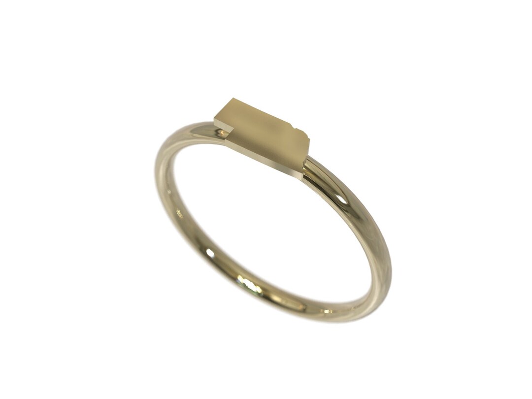 Minimalist Nebraska Ring Yellow Gold Nebraska Design Ring Dainty ...