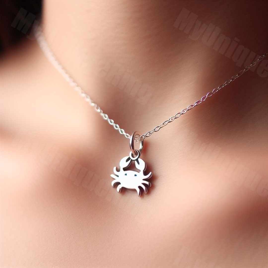 Crab Pendant Gold Silver Crab Charm Minimalist Crab Jewelry Gold Crab ...