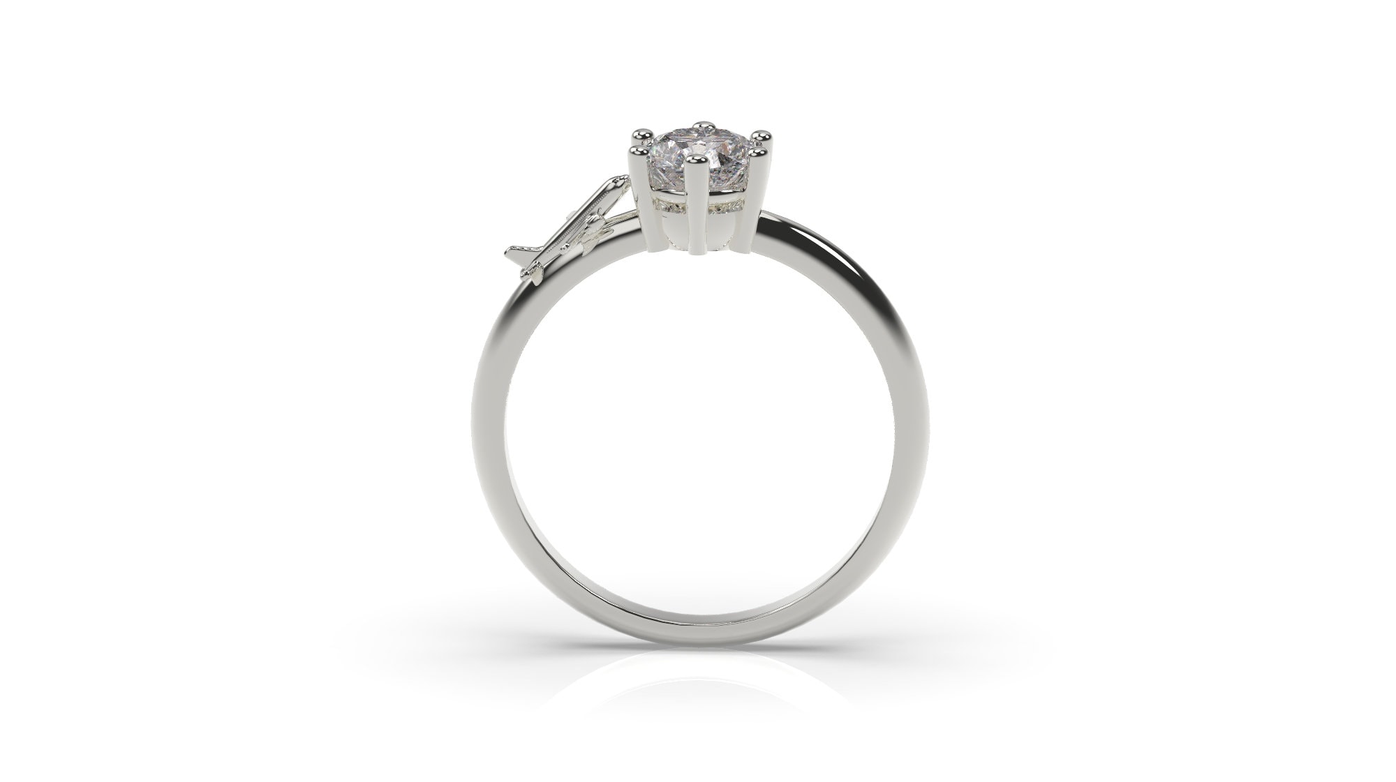 Plane Ring Plane Engagement Ring Airplane Ring White Gold | Etsy