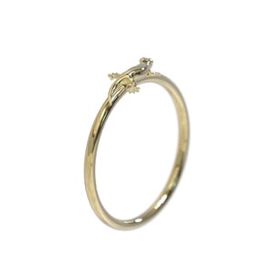 Minimalist Lizard Ring Yellow Gold Lizard Lover Ring Dainty Lizard Ring ...