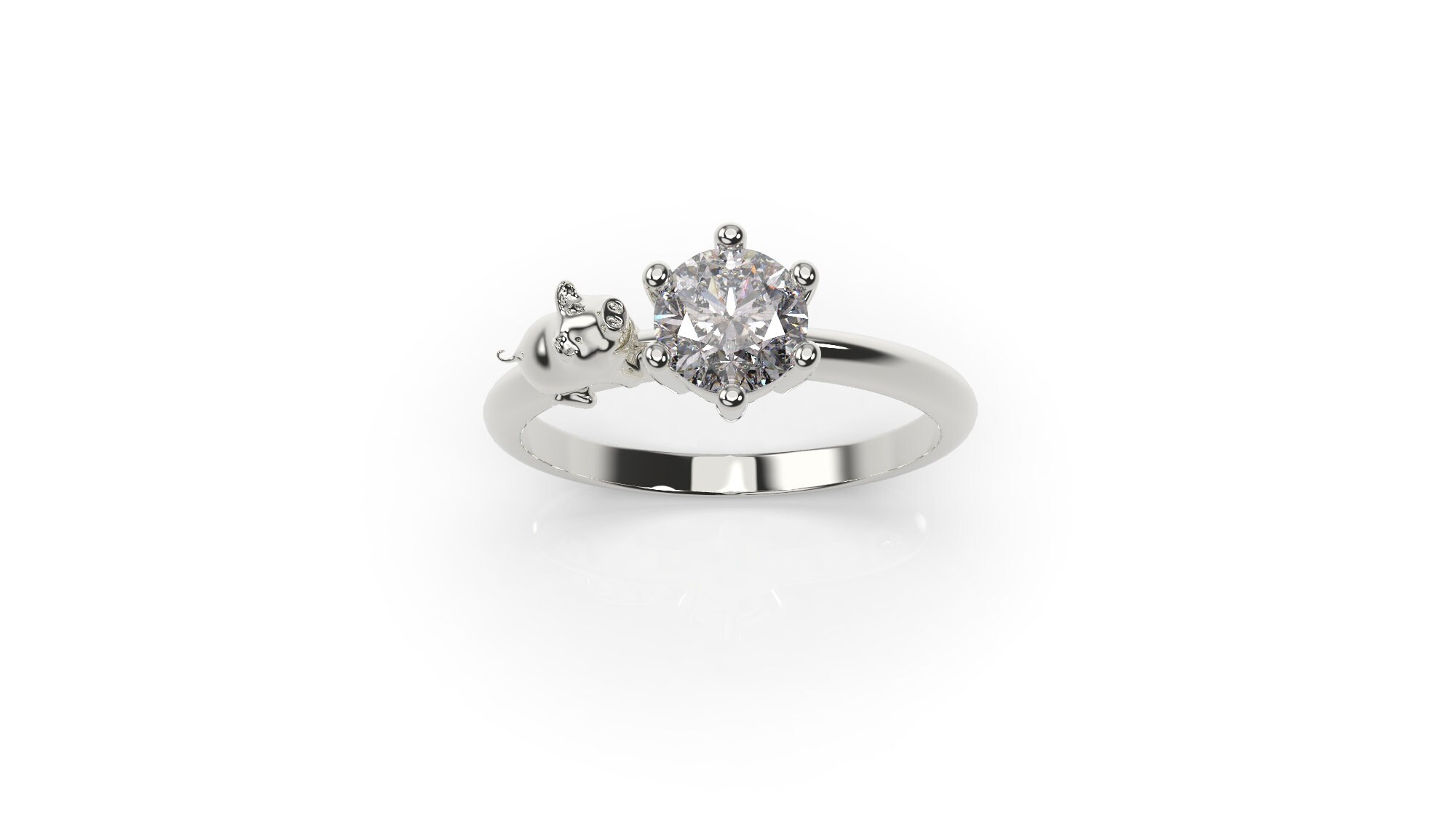 Pig Ring Pig Engagement Ring Piggy Ring White Gold Pig Ring Piggy ...