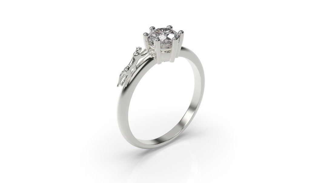 Cheetah Ring Cheetah Engagement Ring White Gold Leopard Engagement Ring ...