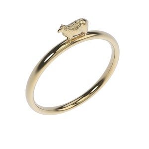 Minimalist Sheep Ring Yellow Gold Sheep Design Ring Dainty Lamb Ring ...