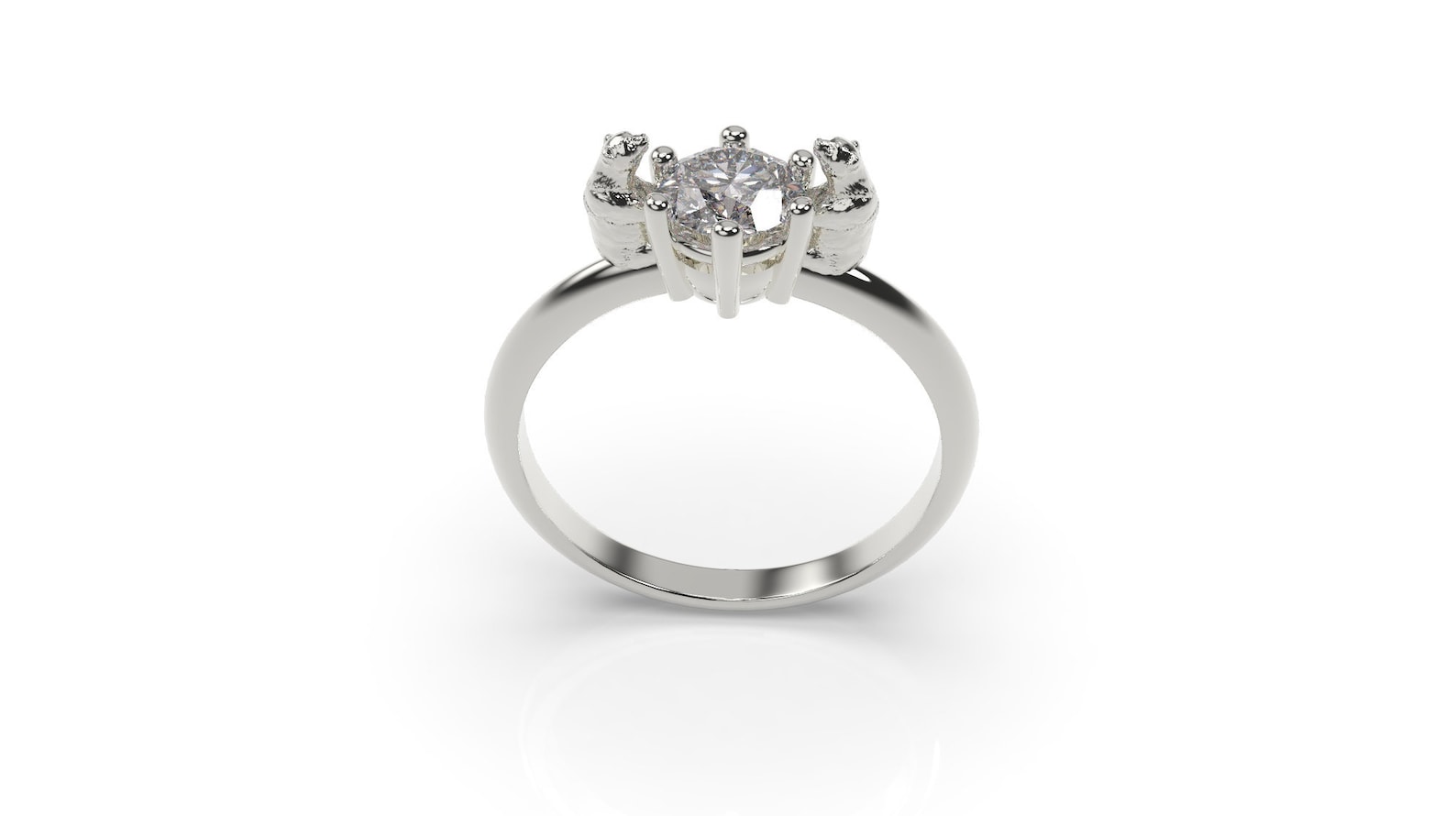 Panda Engagement Ring Panda Ring White Gold Panda Ring Panda - Etsy