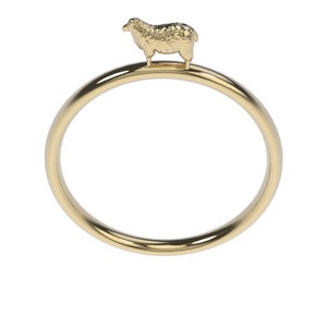 Minimalist Sheep Ring Yellow Gold Sheep Design Ring Dainty Lamb Ring ...