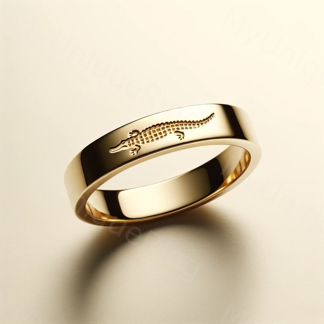 Alligator Men's Ring Men's Wedding Band Gator Crocodile Men's Jewelry ...