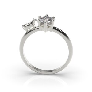 Cow Ring Cow Engagement Ring White Gold Cow Engagement Ring 14k Cow ...