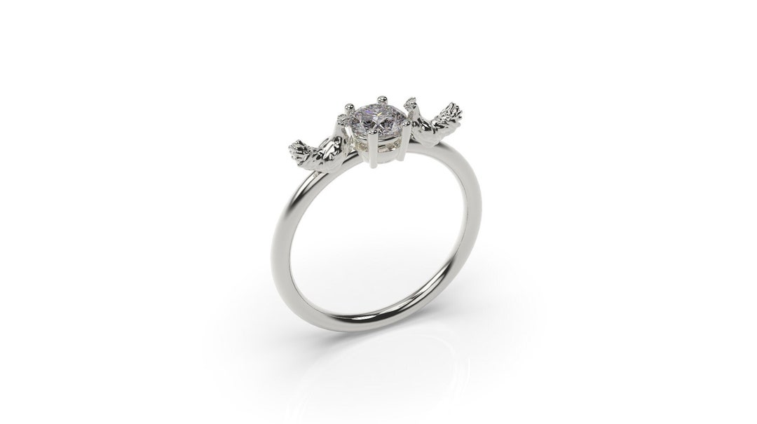 Chicken Ring Chicken Engagement Ring White Gold Rooster Engagement Ring ...