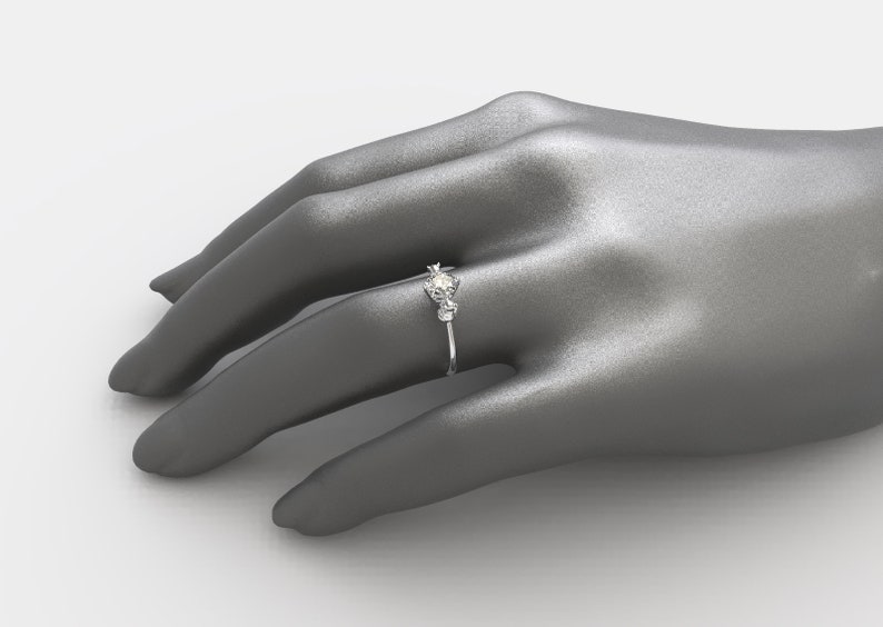 Elephant Engagement Ring White Gold Elephant Engagement Ring 14k ...