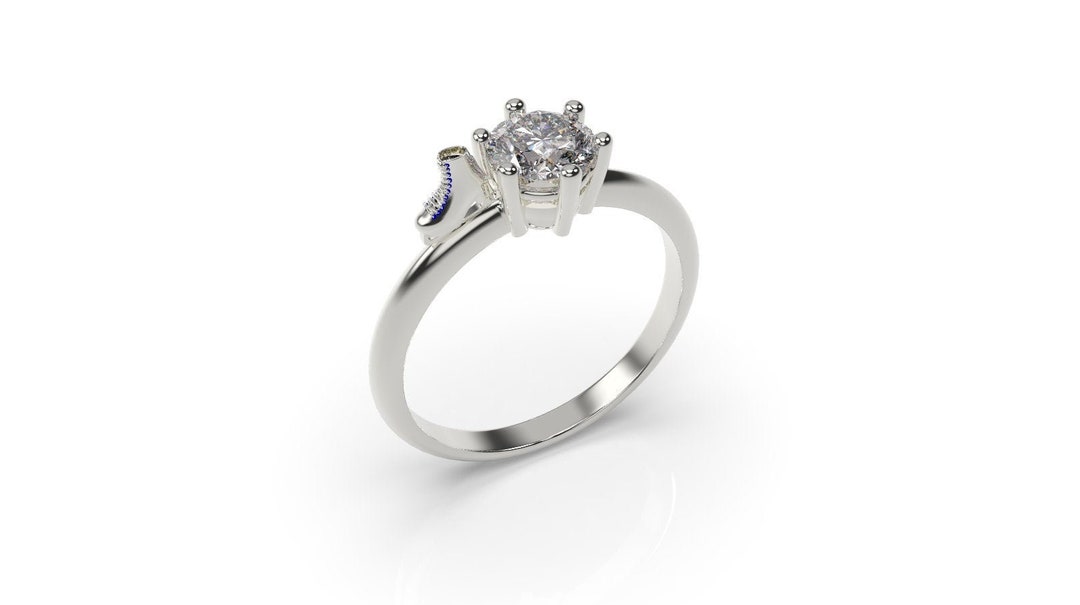 Figure Skating Engagement Ring White Gold Ice Skating Engagement Ring ...