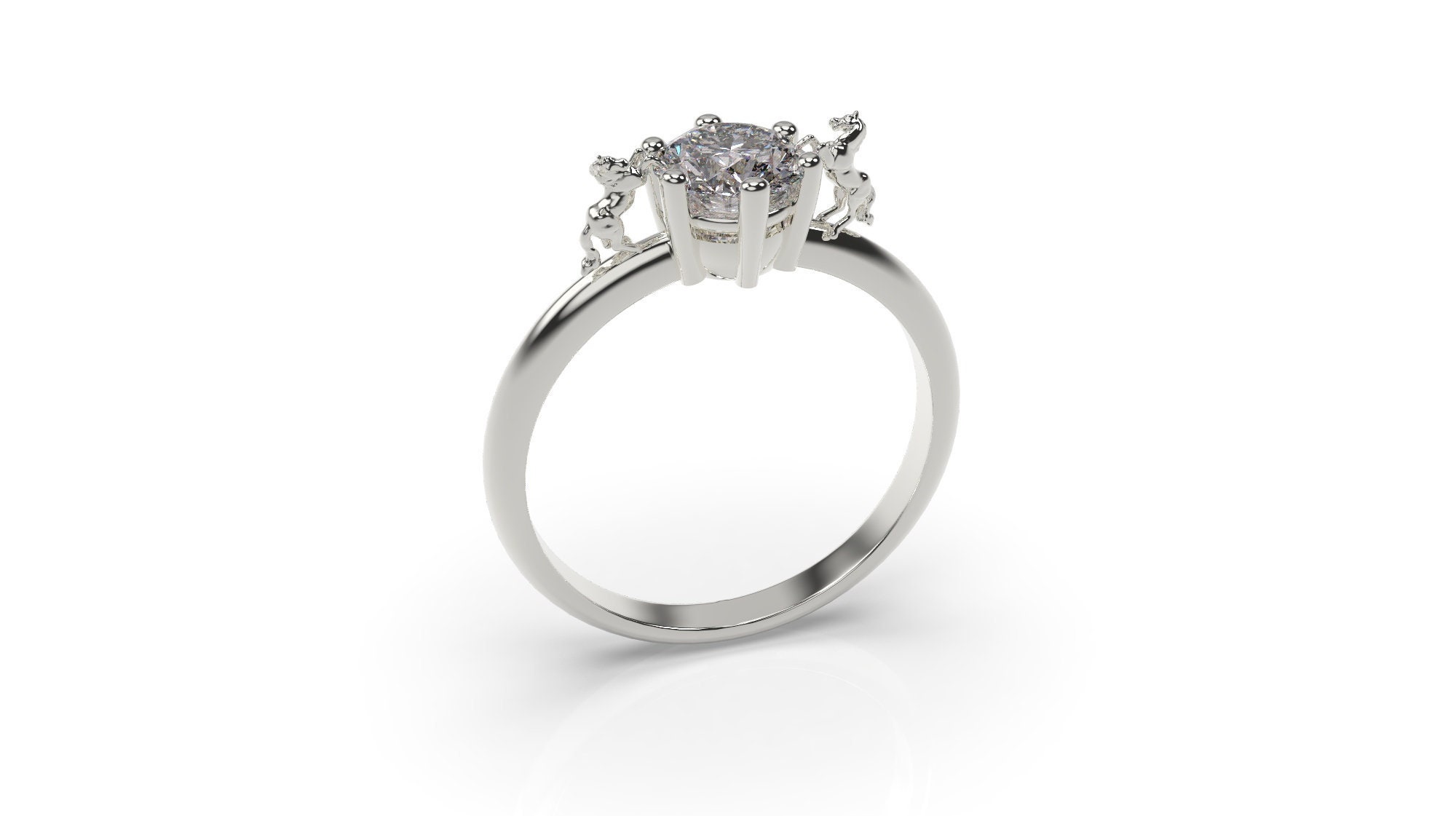 Horse Engagement Ring Horse Ring White Gold Horse Riding Ring - Etsy